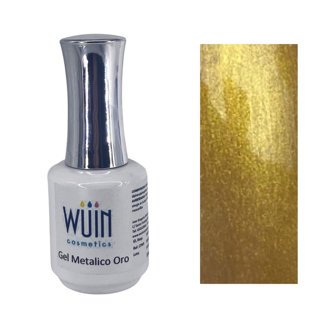 GEL METALICO ORO 15ML - Wuin Cosmetics